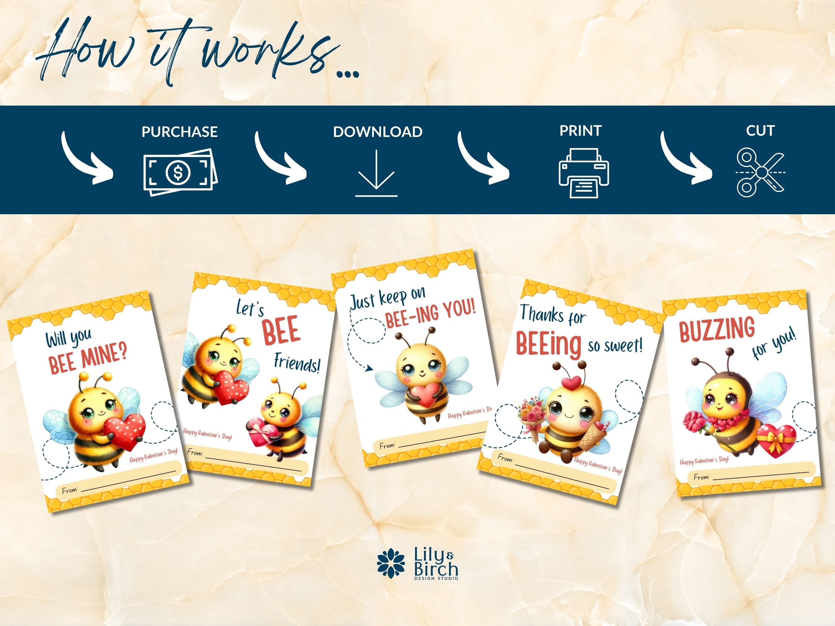 Valentine for Class Mates, Bee Mine Valentines Cards Instant Download ...