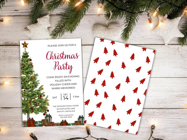 Editable Christmas Party Invitation Template Holiday Party Invite ...