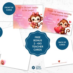 Editable Monkey Valentine Class Cards Printable Kids Exchange Cards ...