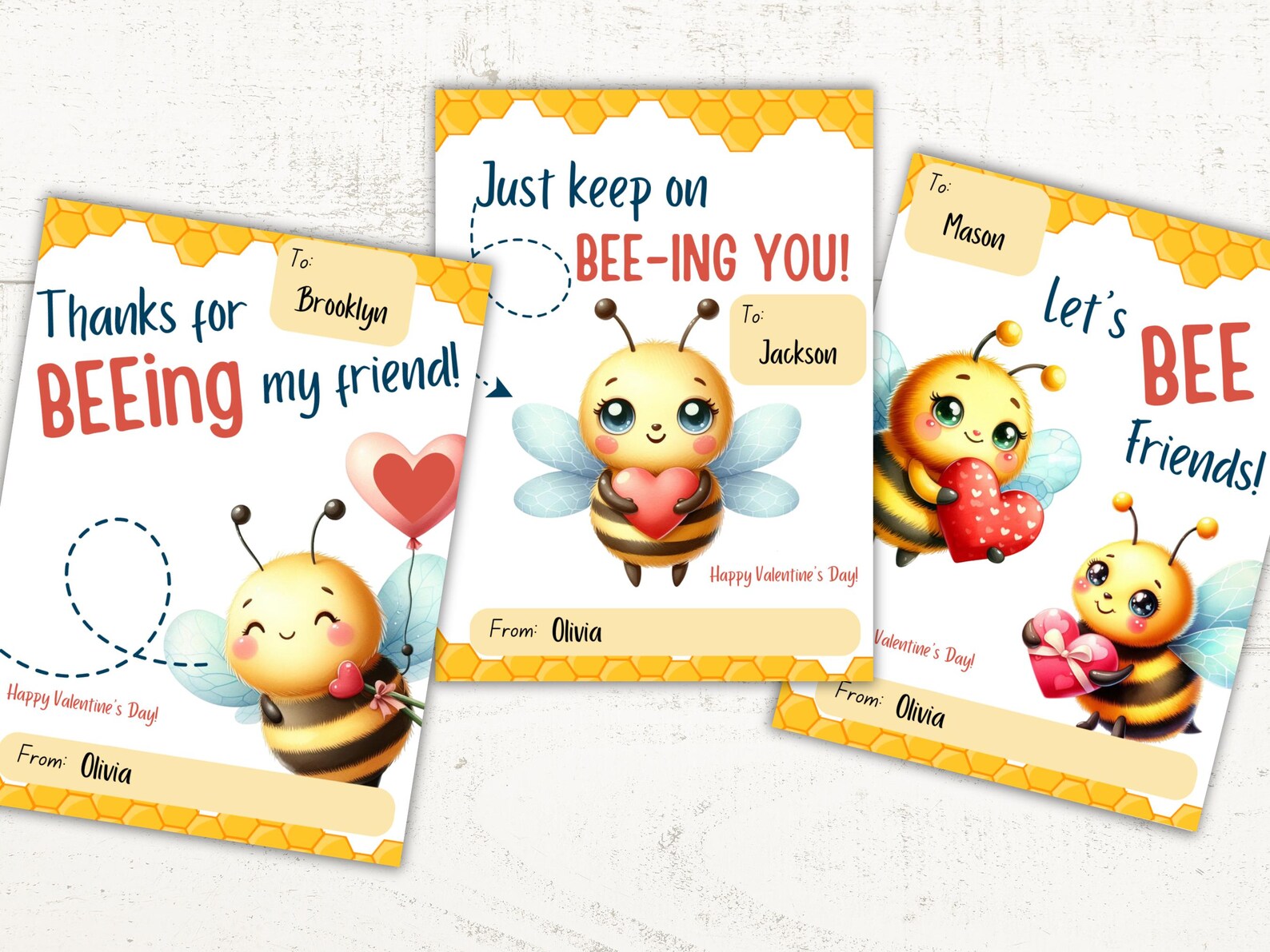 Editable Bee Mine Valentine Class Card Cute Bee Printable Valentines ...