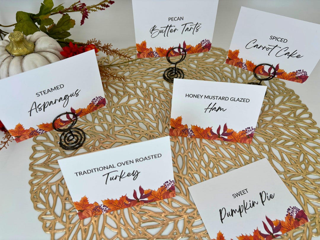 Editable Thanksgiving Buffet Card Template, Fall Floral Theme Dinner ...