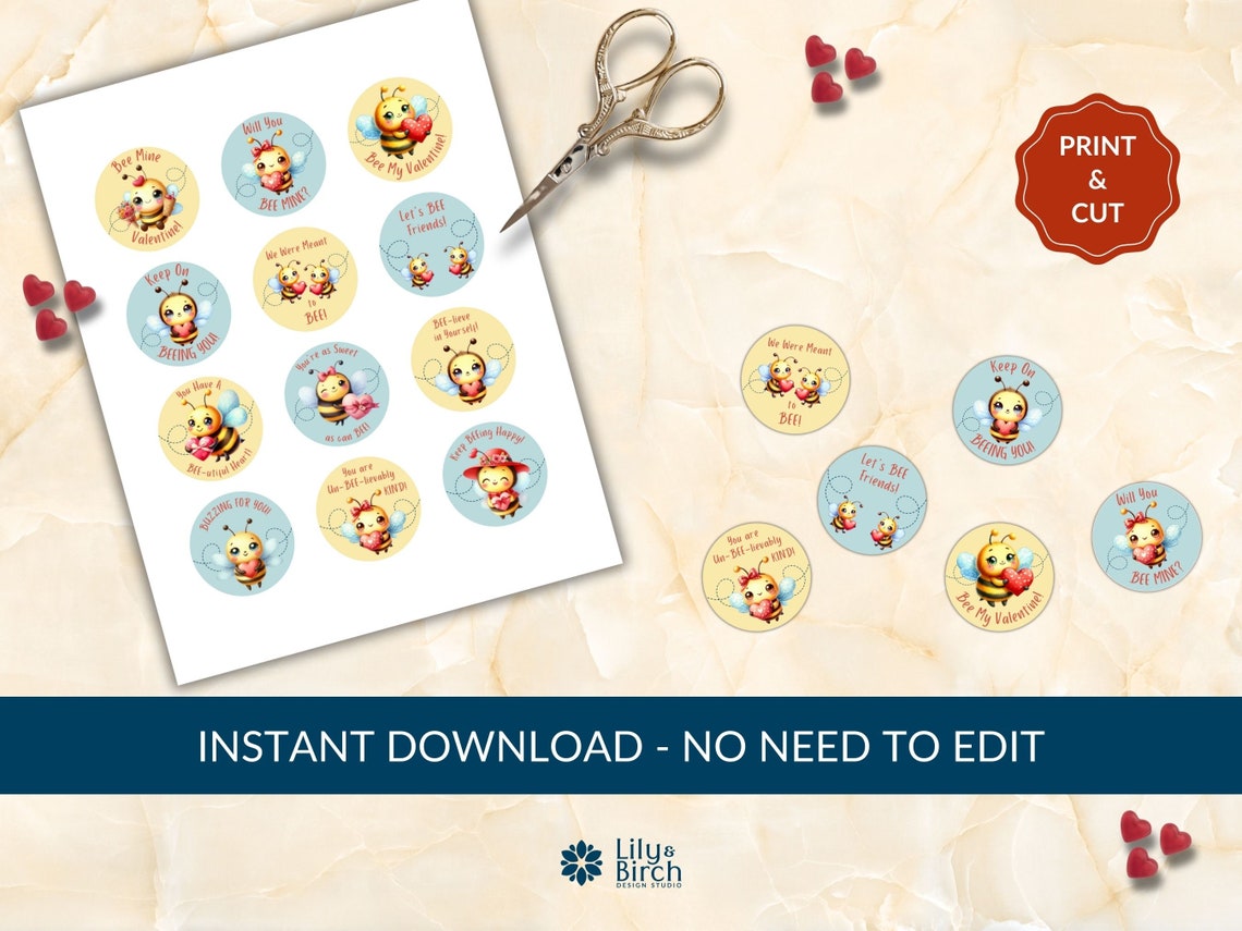 Printable Toppers, Bee Mine Toppers, Valentines Party, Happy Valentines Day, Valentines Day ...