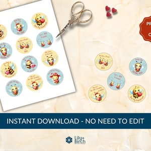 Printable Toppers, Bee Mine Toppers, Valentines Party, Happy Valentines Day, Valentines Day ...