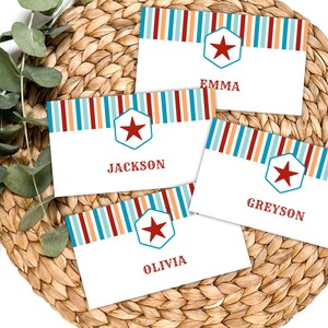 Editable Carnival Birthday Party Place Card Template, Retro Carnival ...