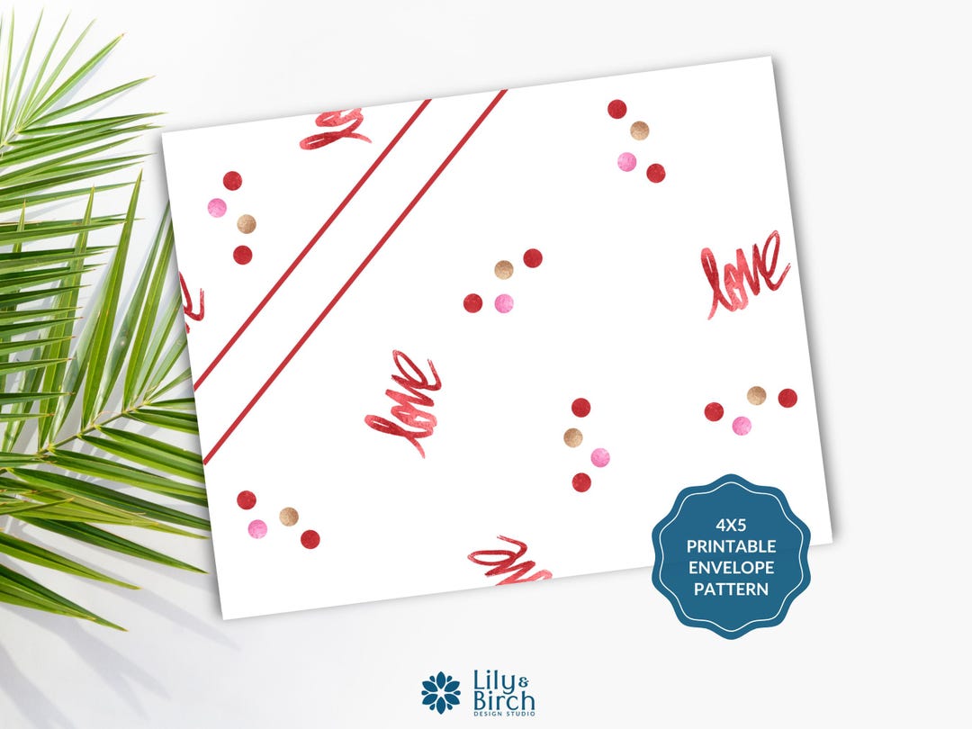 Printable Envelope Template, Cute Valentine Envelope, DIY Love Letter ...
