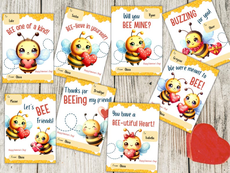 Editable Bee Mine Valentine Class Card Cute Bee Printable Valentines ...