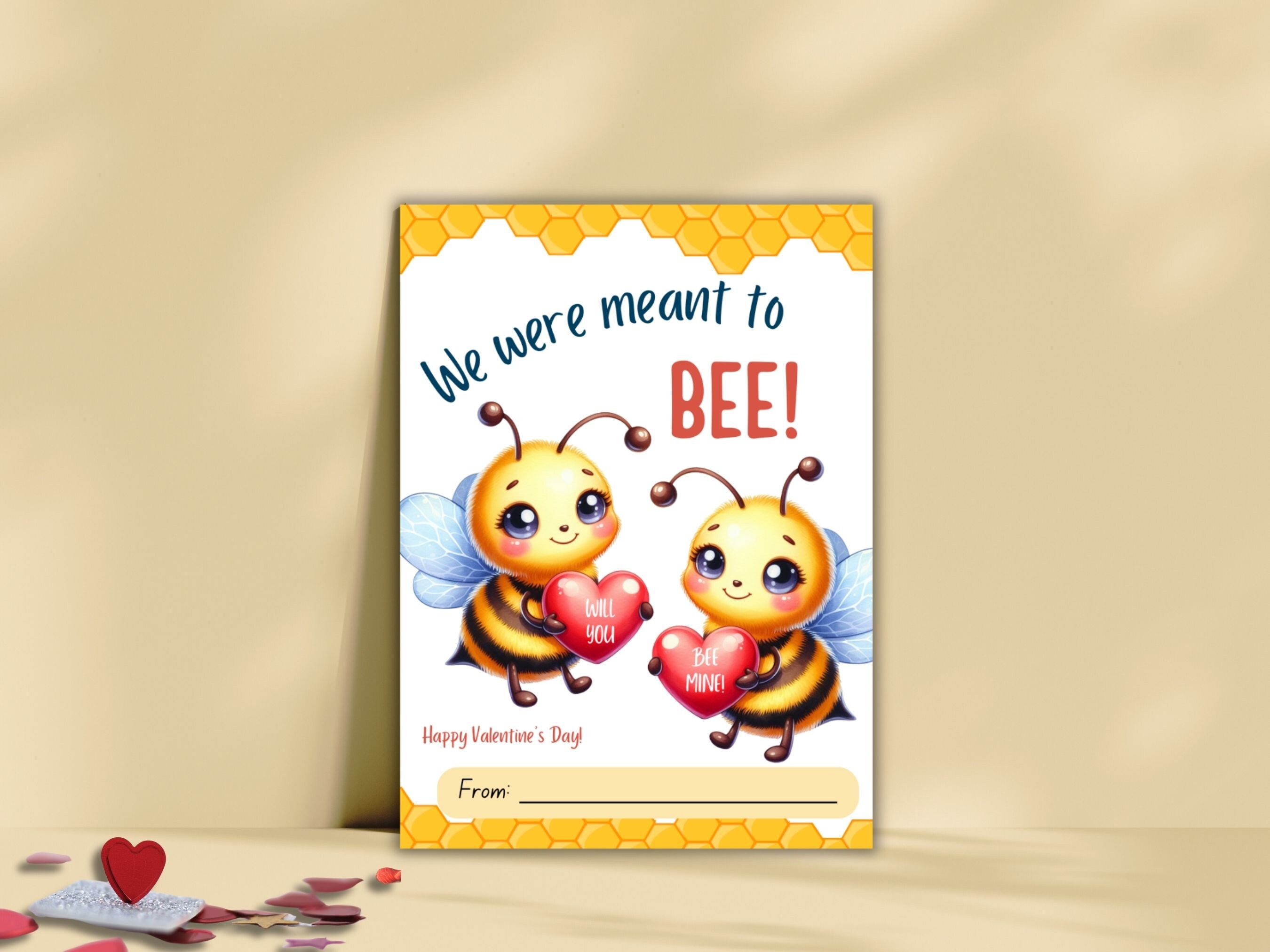 Valentine for Class Mates, Bee Mine Valentines Cards Instant Download ...
