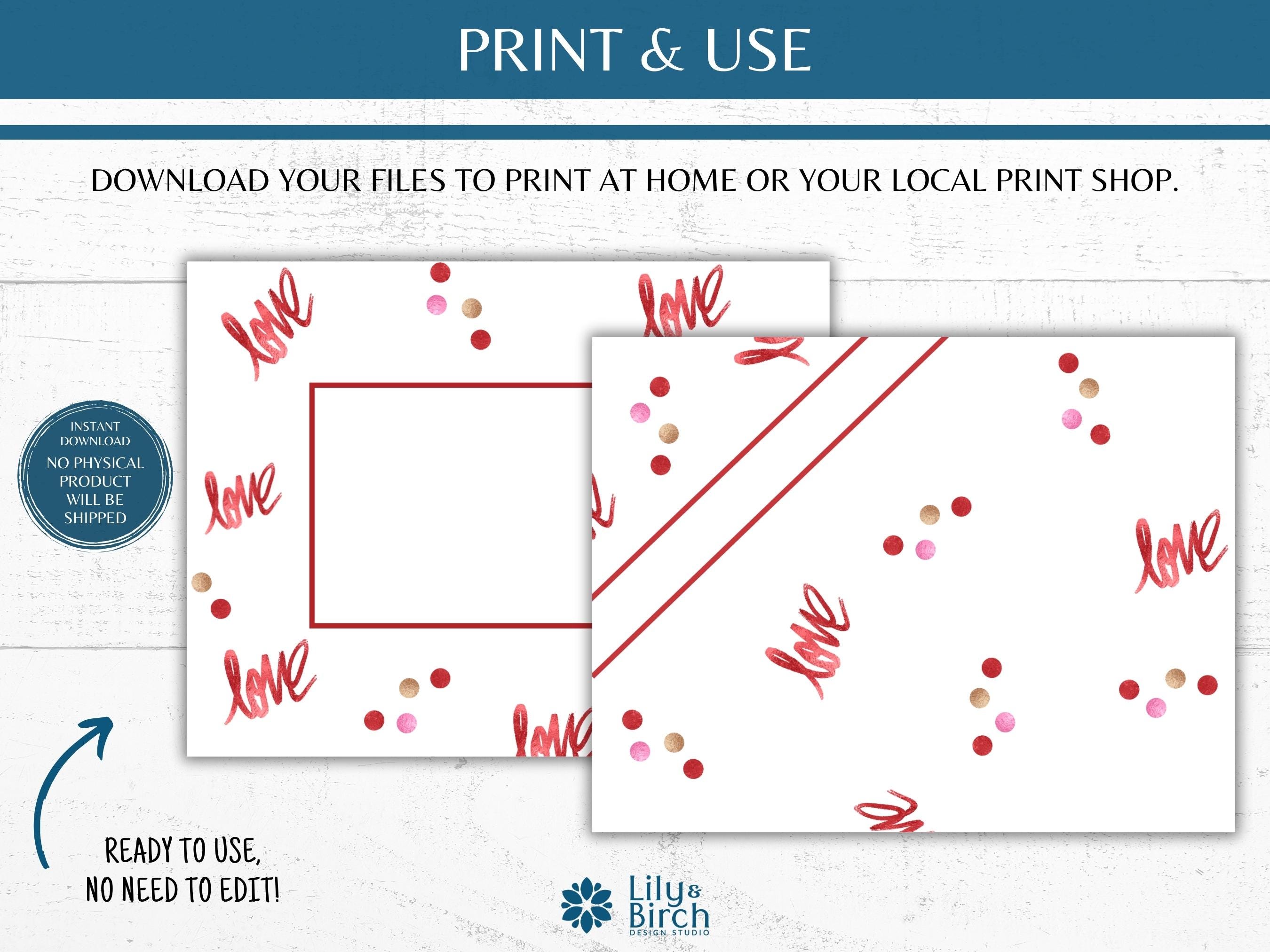 Printable Valentine Envelope Template, Love & Dots Design (digital ...