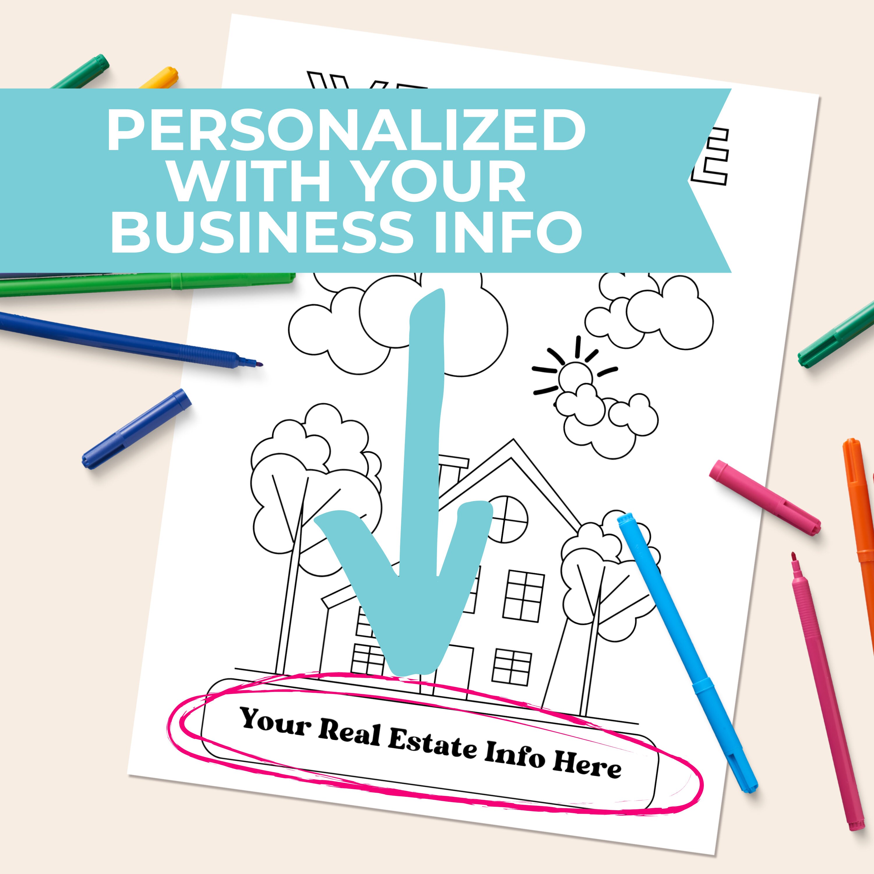 10 Open House Kid Activity Sheets Real Estate Marketing Bundle Coloring ...