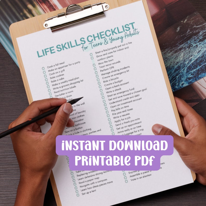 Life Skills Checklist for Teens & Young Adults Youth Readiness Skills ...