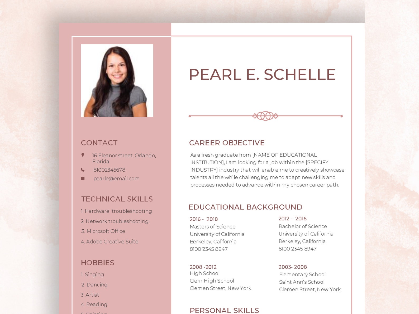 Professional Resume Template With Photo Cv Template Resume - Etsy