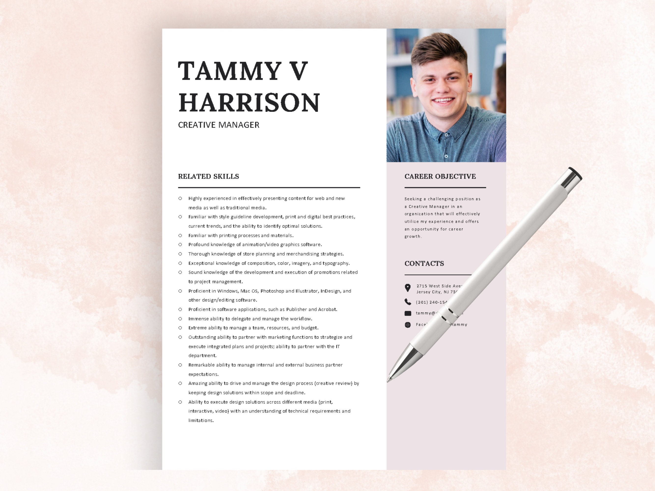 Simple Resume Google Docs Professional Resume Template for - Etsy