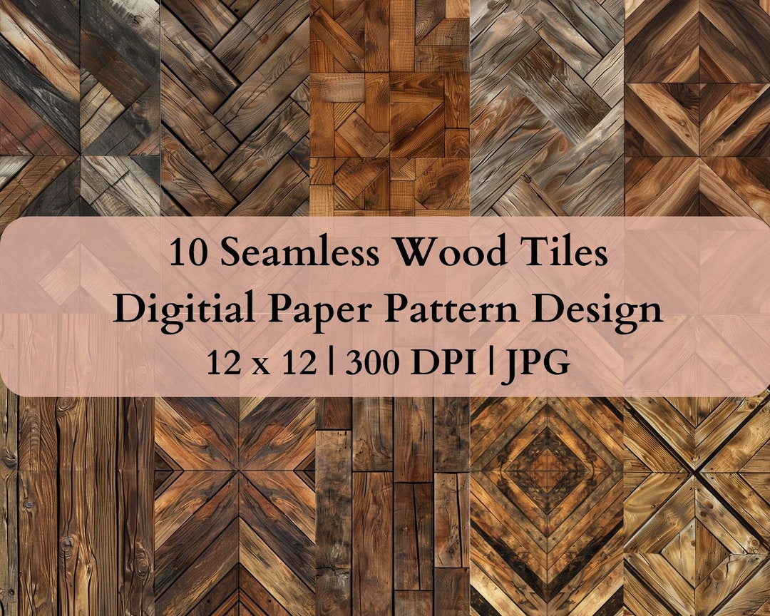 10 Seamless Wood Digital Transfer Paper, Adjustable Repeating Print ...