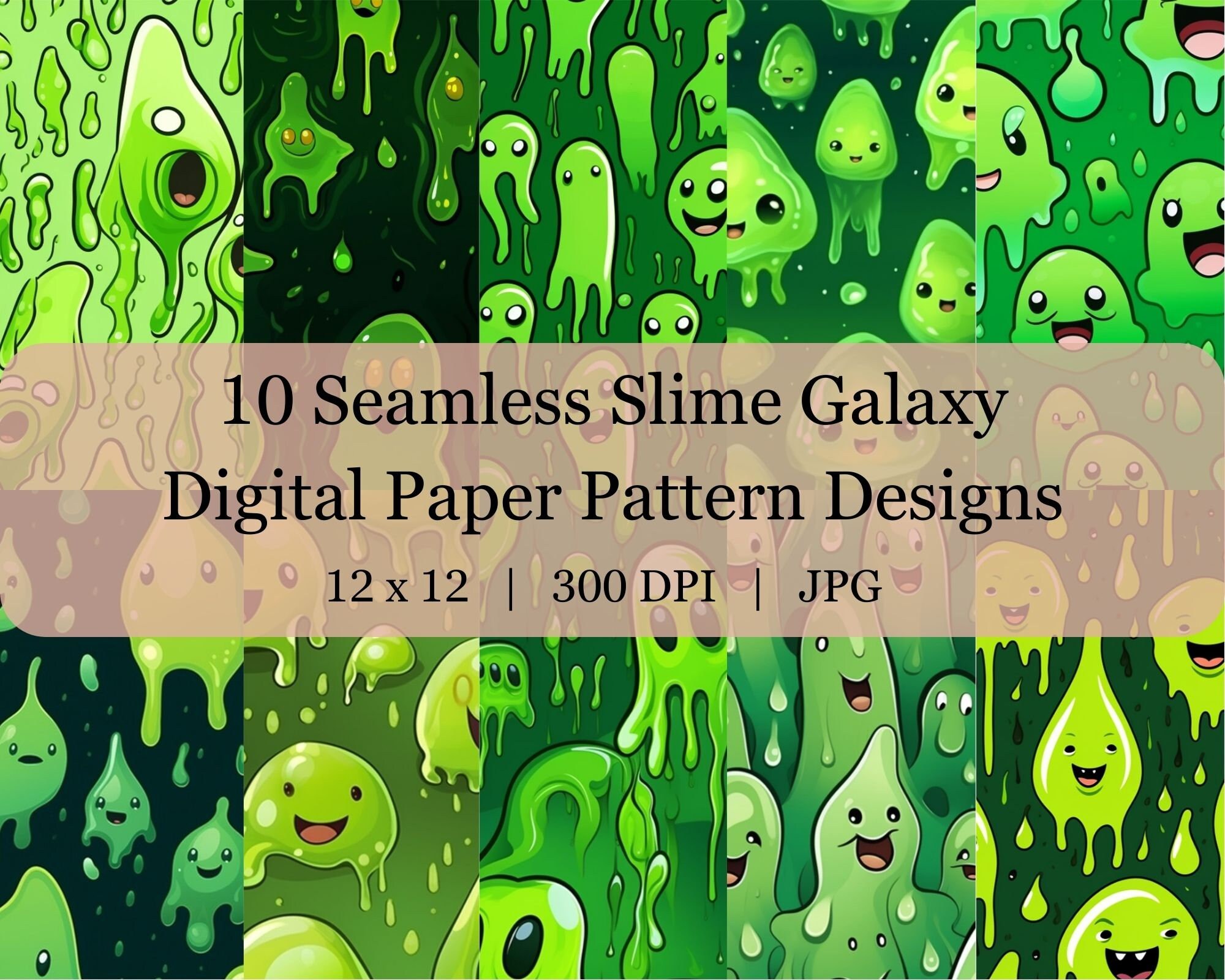 10 Seamless Slime Digital Transfer Paper, Adjustable Repeating Print ...