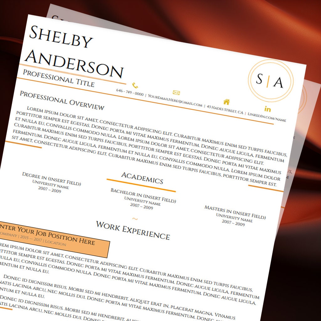 Handsome Jack Resume CV Template Google Docs Design With 1, 2, and 3 ...