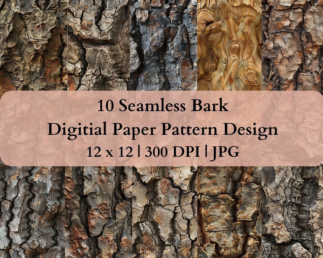 10 Seamless Bark Digital Transfer Paper, Adjustable Repeating Print ...