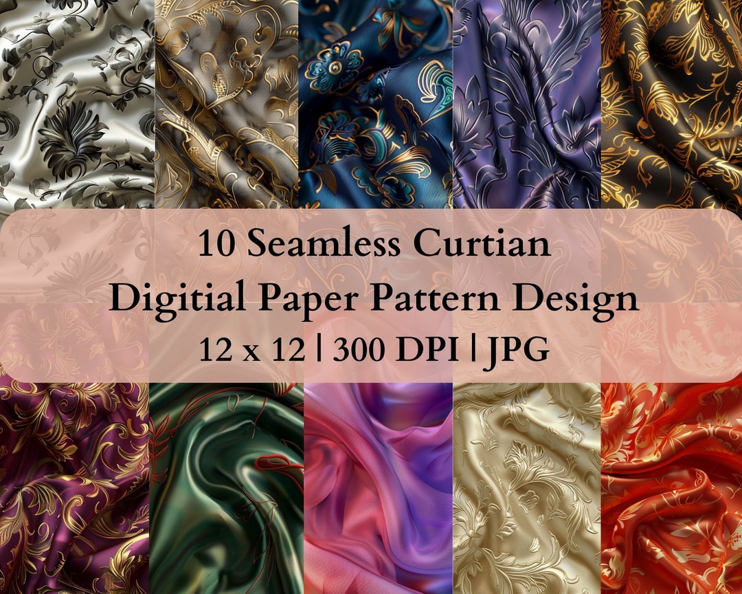 10 Seamless Curtain Digital Transfer Paper, Adjustable Repeating Print ...