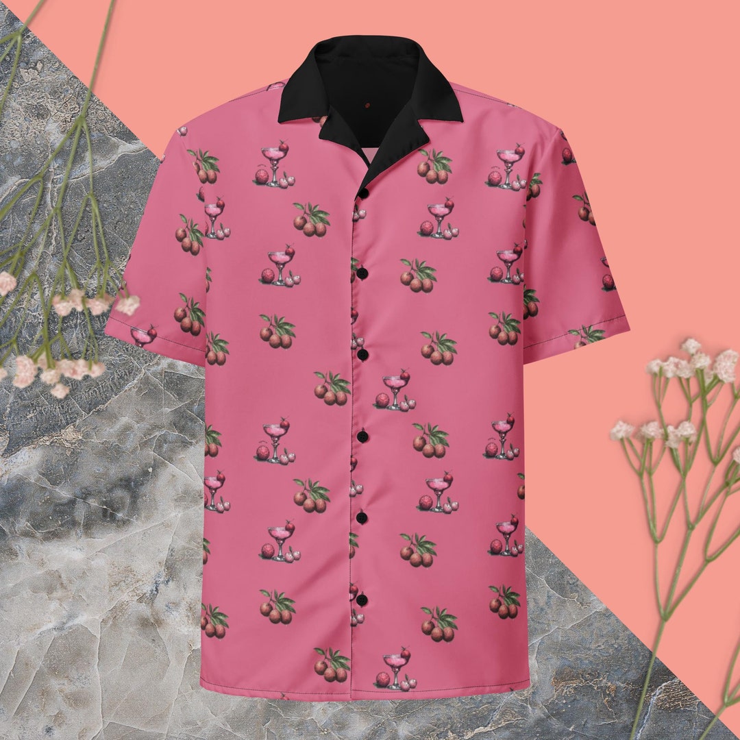 Designer Lychee Martini Outdoor Wear Fashion Unisex Half Sleeve Button ...