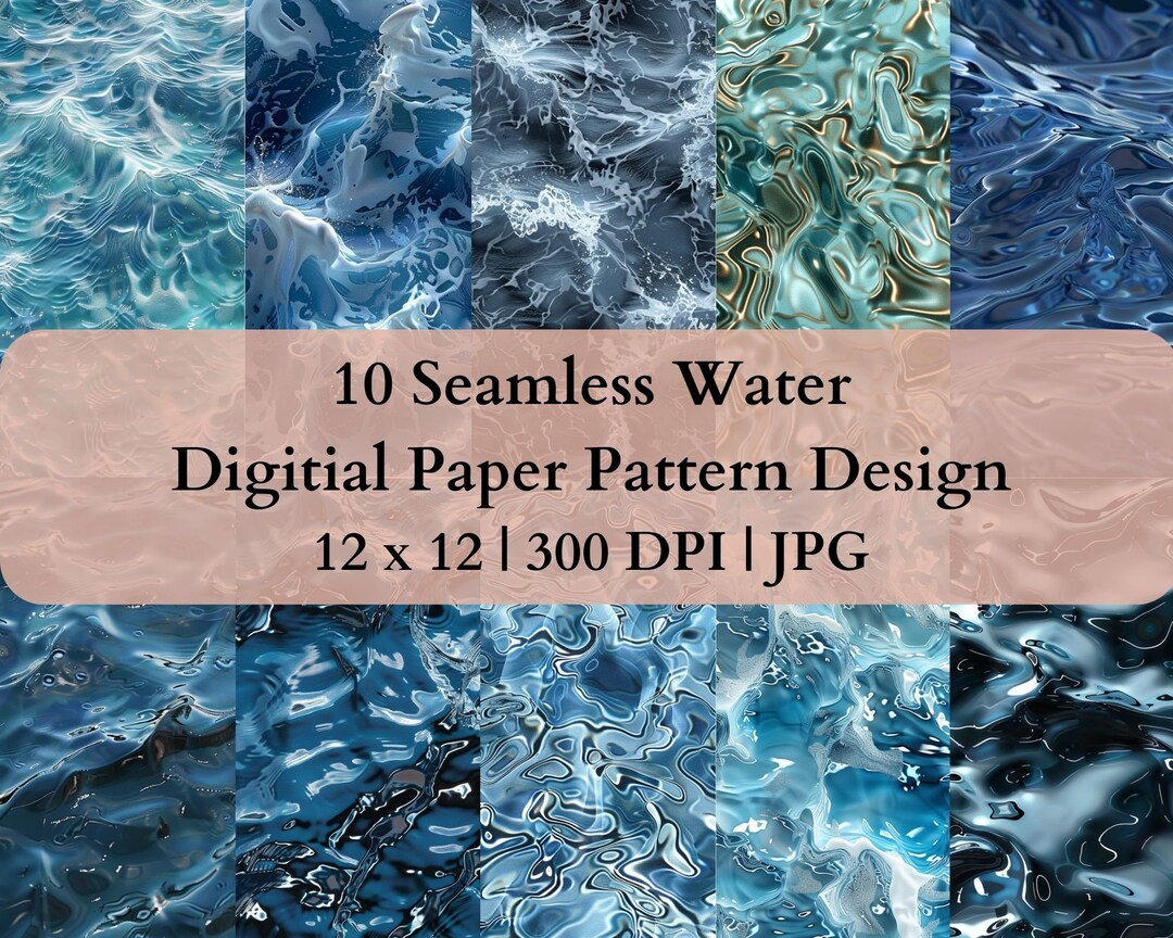 10 Seamless Water Digital Transfer Paper, Adjustable Repeating Print ...