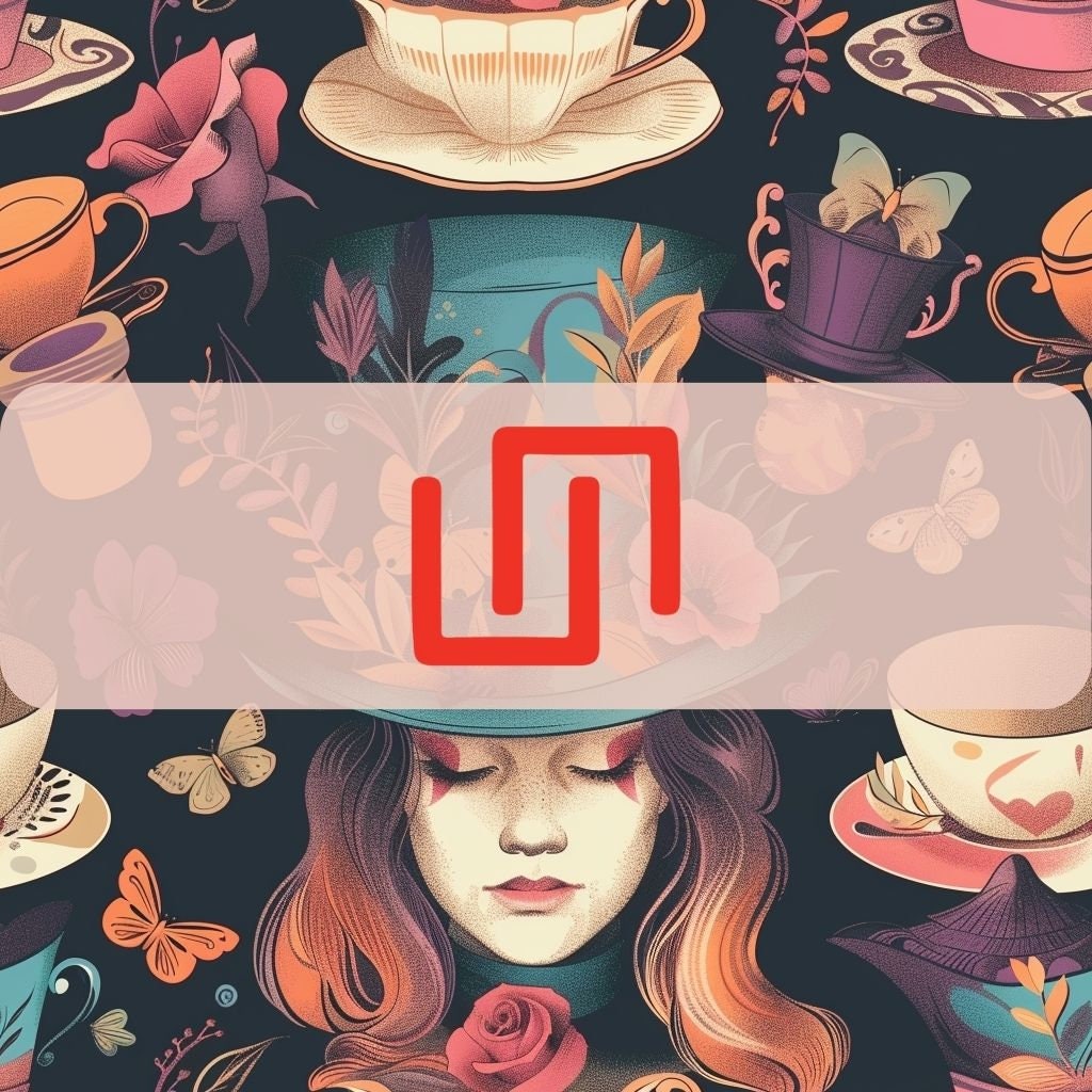 10 Seamless Mad Hatter Digital Transfer Paper, Adjustable Repeating ...