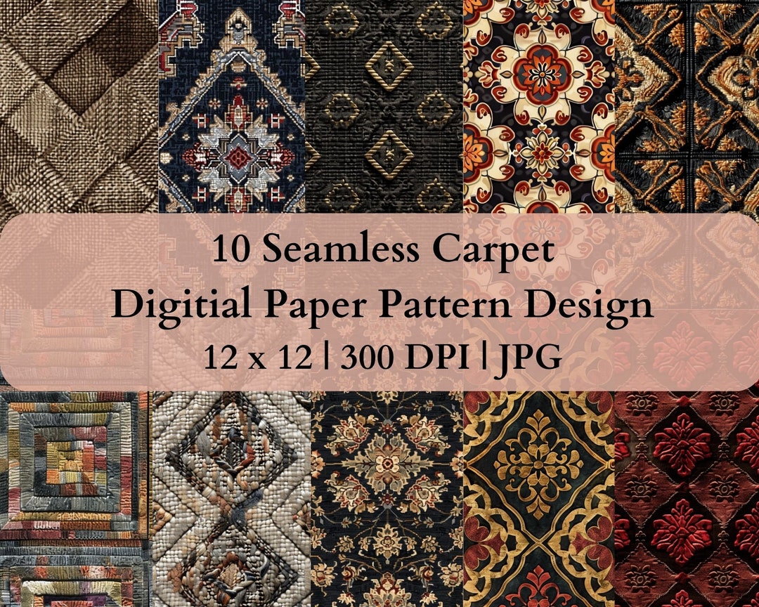 10 Seamless Carpet Digital Transfer Paper, Adjustable Repeating Print ...