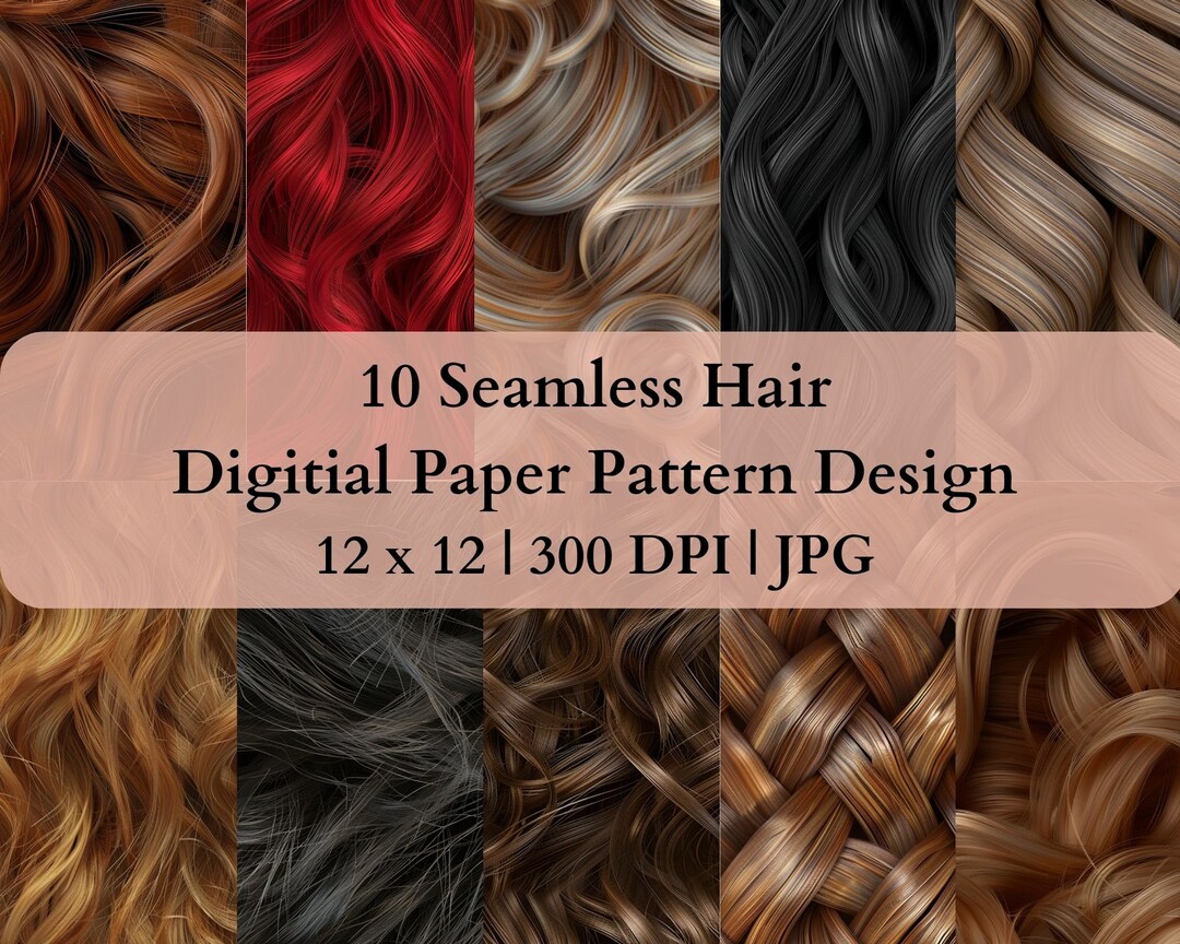 10 Seamless Hair Digital Transfer Paper, Adjustable Repeating Print ...