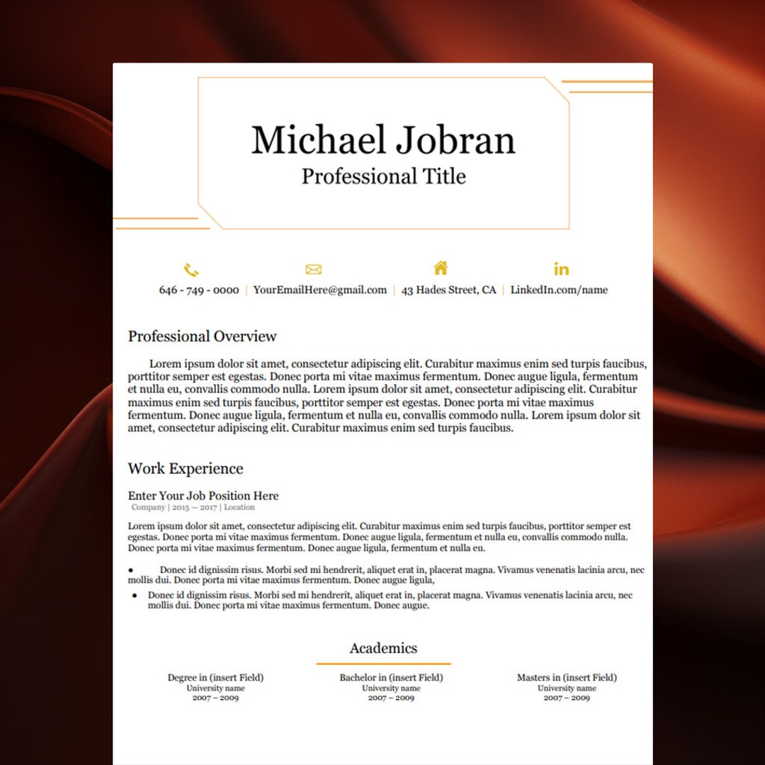 Bahama Mama Resume CV Template Google Docs Design With 1, 2, and 3 Page ...
