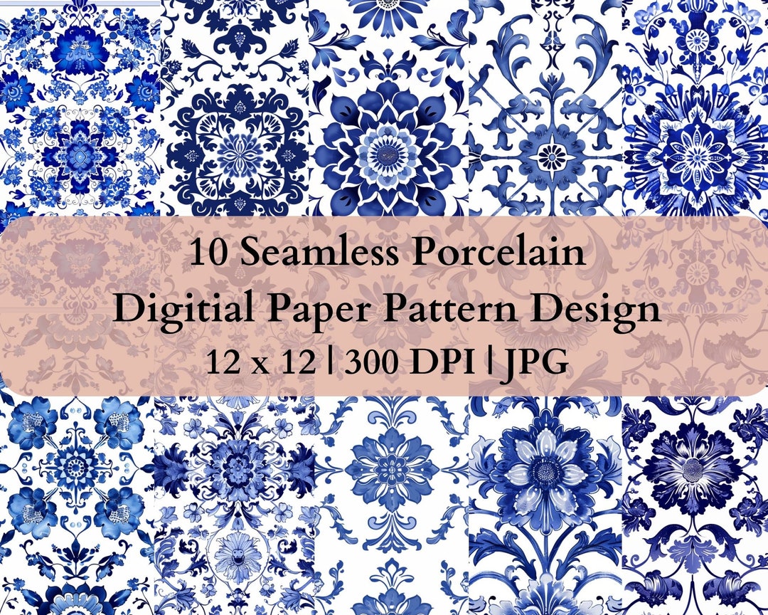 10 Seamless Porcelain Digital Transfer Paper, Adjustable Repeating ...