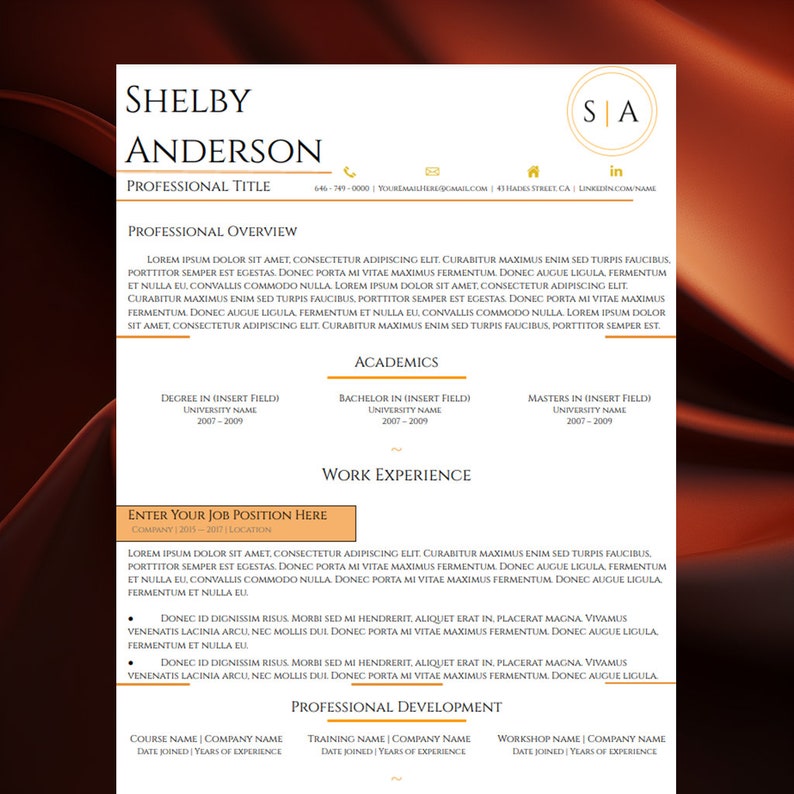 Handsome Jack Resume CV Template Google Docs Design With 1, 2, and 3 ...
