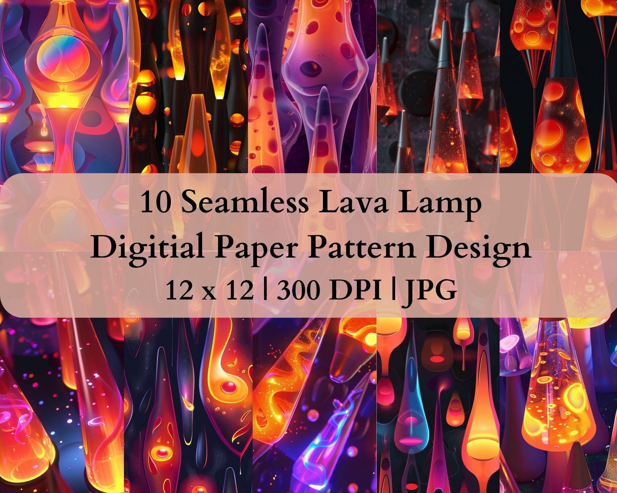 10 Seamless Lava Lamp Digital Transfer Paper, Adjustable Repeating ...