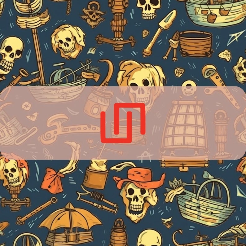 10 Seamless Pirate Digital Transfer Paper, Adjustable Repeating Print ...
