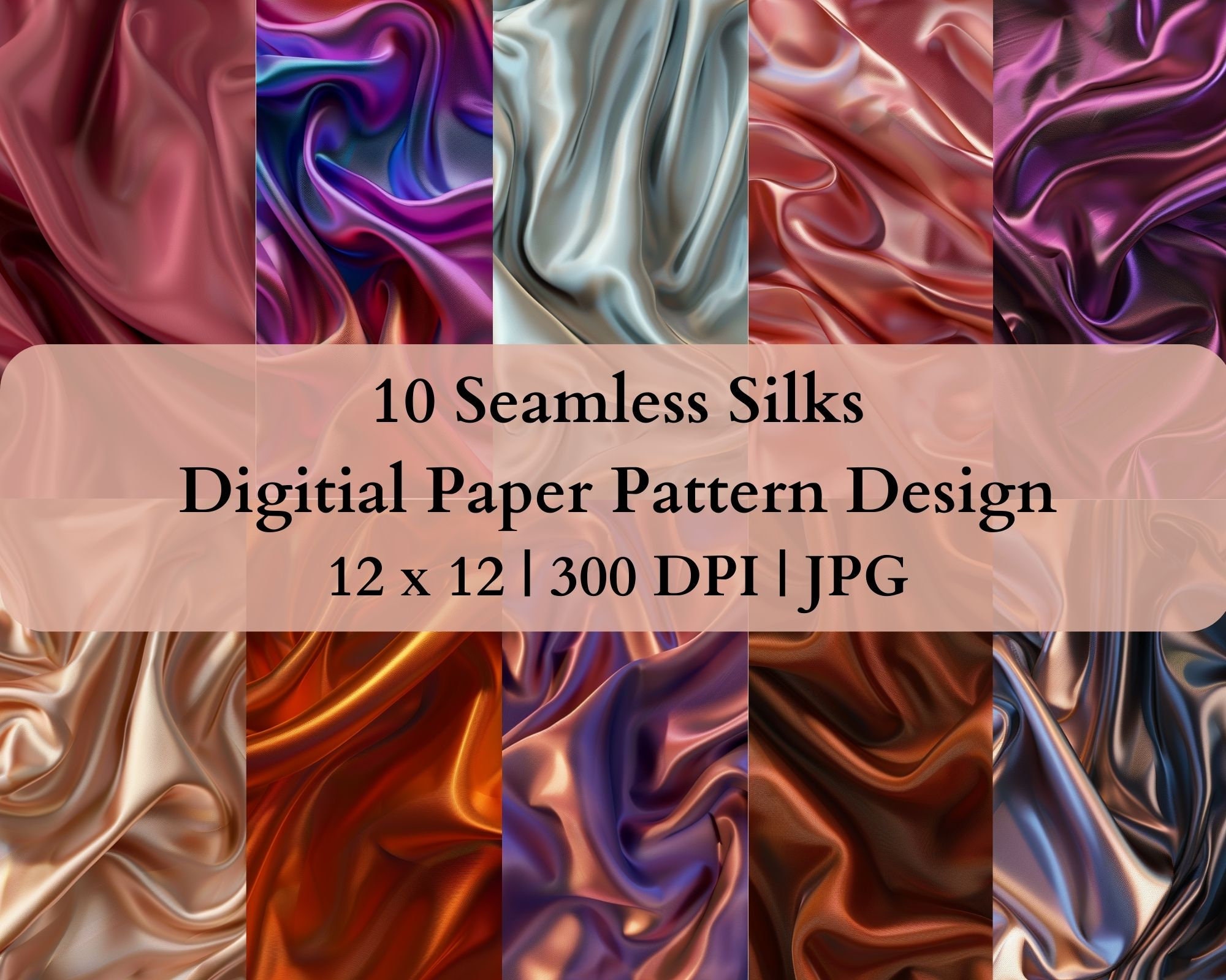 10 Seamless Silks Digital Transfer Paper, Adjustable Repeating Print ...