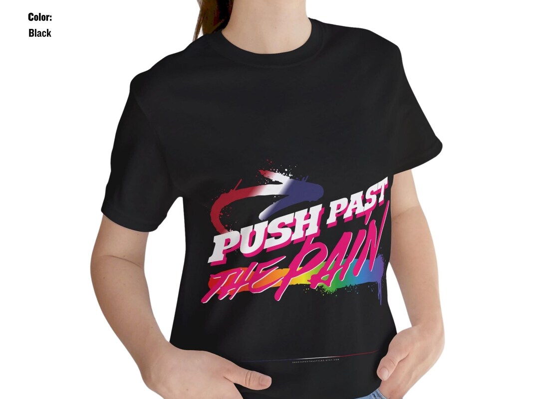 Push Past the Pain, Unity Activewear, Patriotic Subtle American Flag Colors, Americans Unite Gym ...