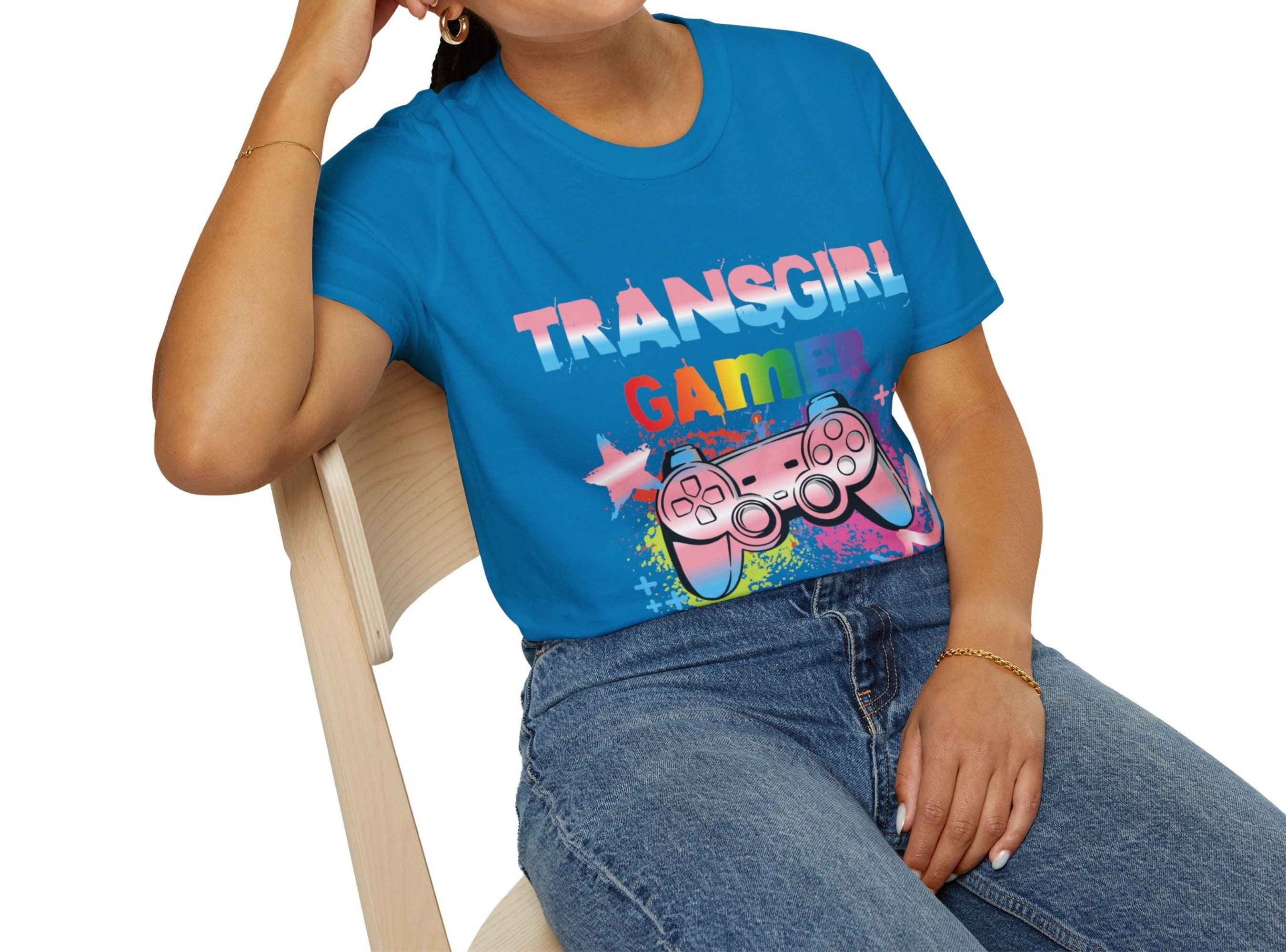 Transgirl Gamer Tee, Japanese Art, LGBTQIA+ Pride Softstyle T-shirt - Etsy