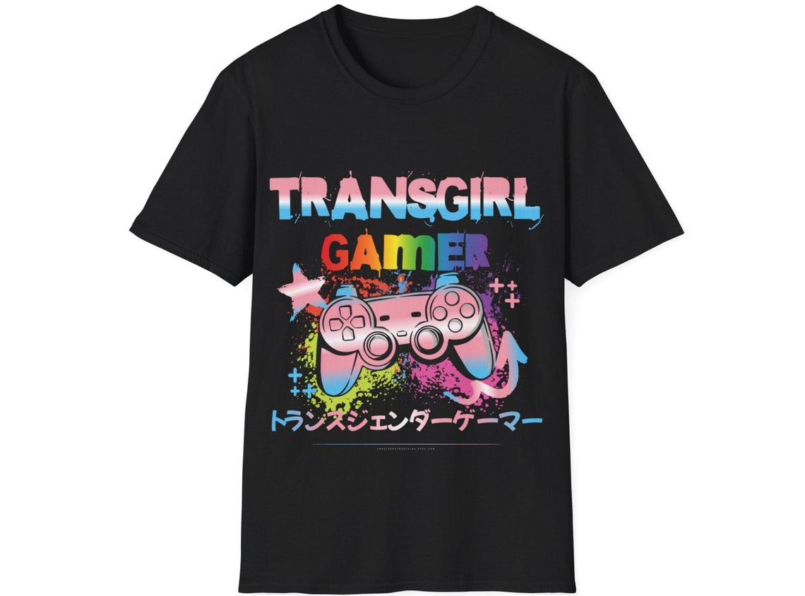 Transgirl Gamer Tee, Japanese Art, LGBTQIA+ Pride Softstyle T-shirt - Etsy
