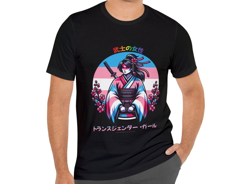 Samurai Trans Pride T-shirt, Japanese Cherry Blossom Tee - Etsy