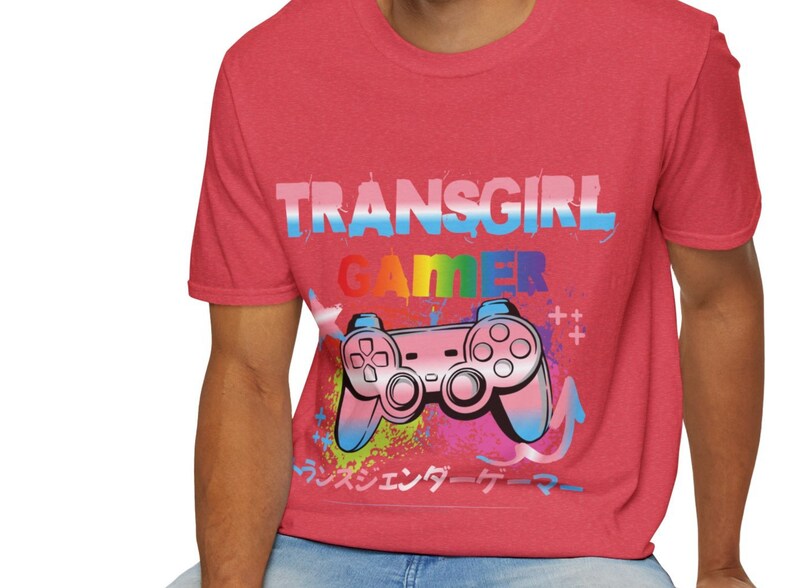 Transgirl Gamer Tee, Japanese Art, LGBTQIA+ Pride Softstyle T-shirt - Etsy
