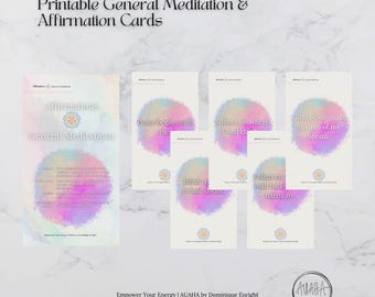 General Meditation Affirmations Bundle | Printable Cards & Phone ...