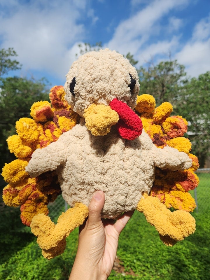 Fingerknit Turkey Plushie PDF Pattern With Video Tutorial Thanksgiving ...
