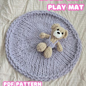Handknit Round Baby Play Mat Pattern With Video Tutorial - Etsy