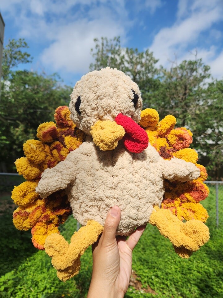 Fingerknit Turkey Plushie PDF Pattern With Video Tutorial Thanksgiving ...