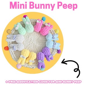 Fingerknit Easter Chunky Bunny Peeps Pattern With Video Tutorial - Etsy