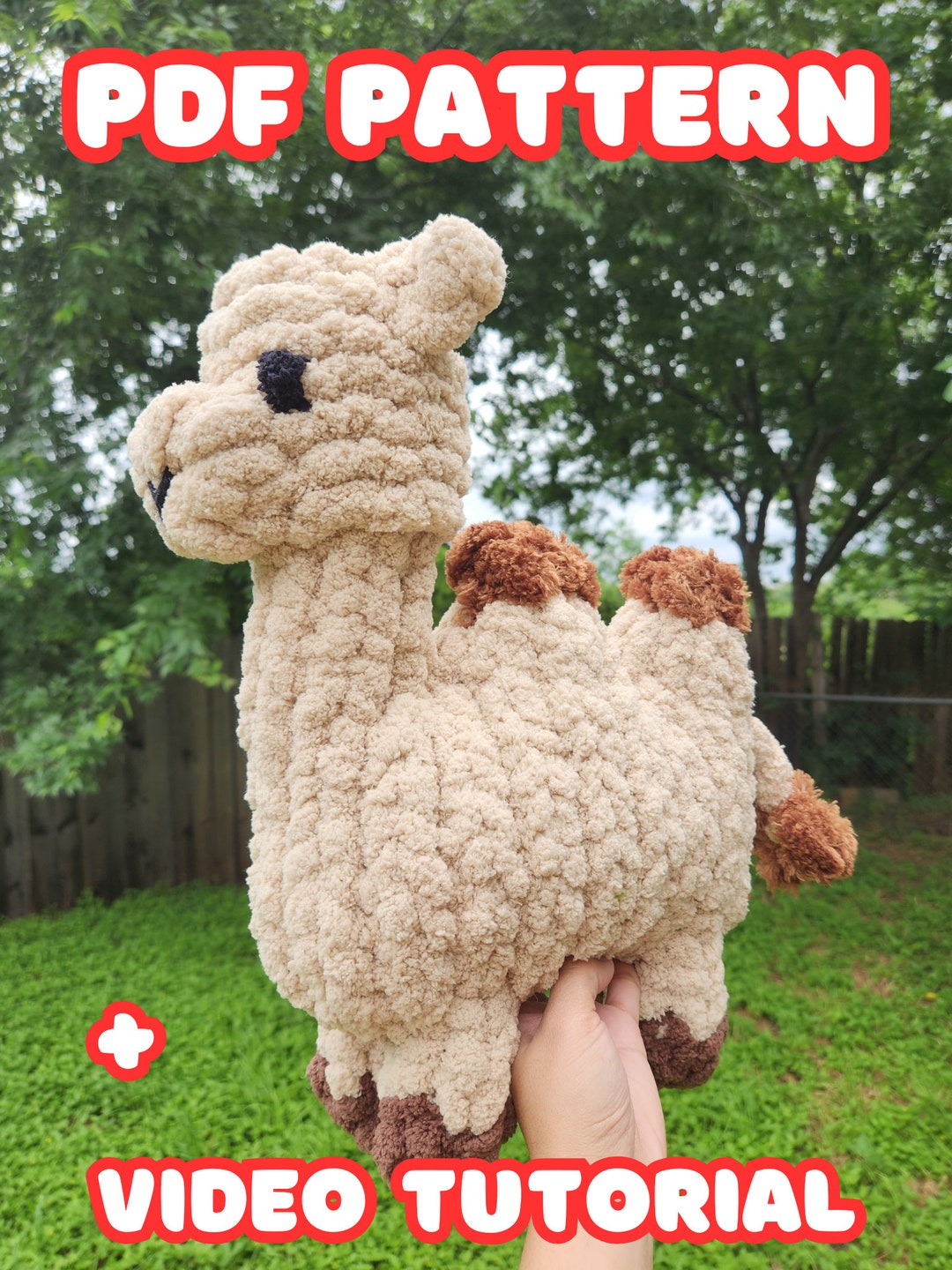 Fingerknit Camel Plushie Pattern With Video Tutorial Chunky Knit Camel ...