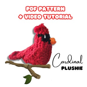 Fingerknit Cardinal Plushie Pattern With Video Tutorial - Etsy