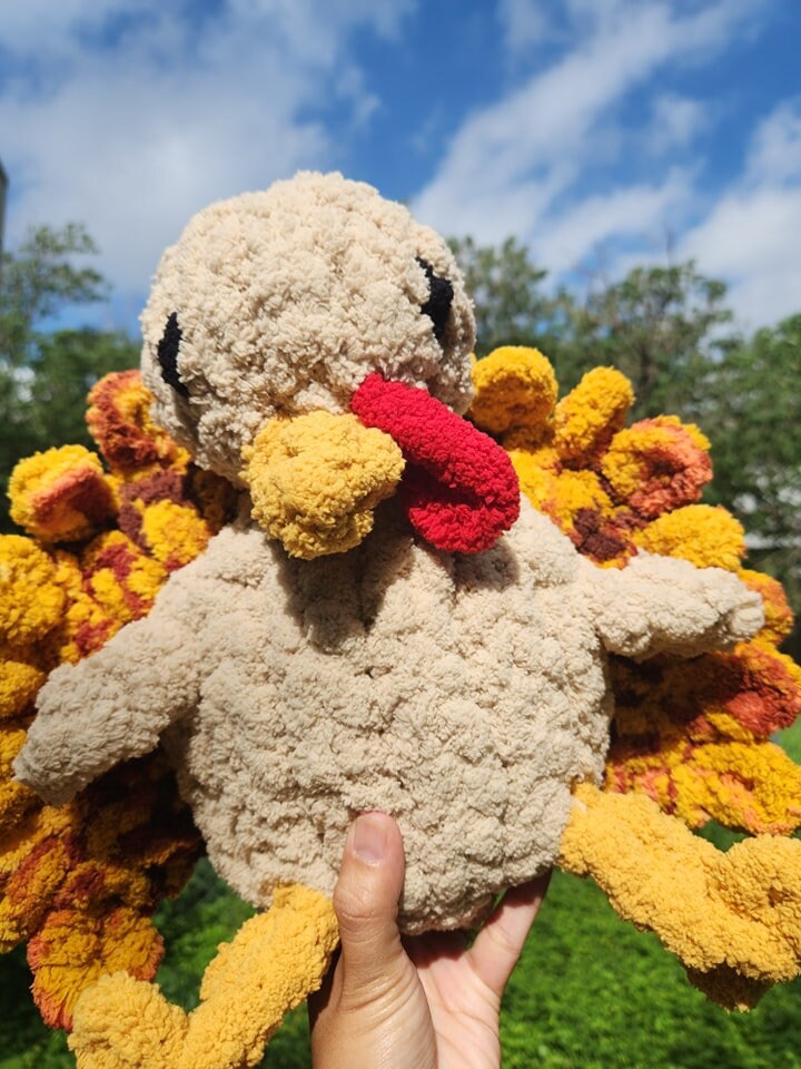 Fingerknit Turkey Plushie PDF Pattern With Video Tutorial Thanksgiving ...