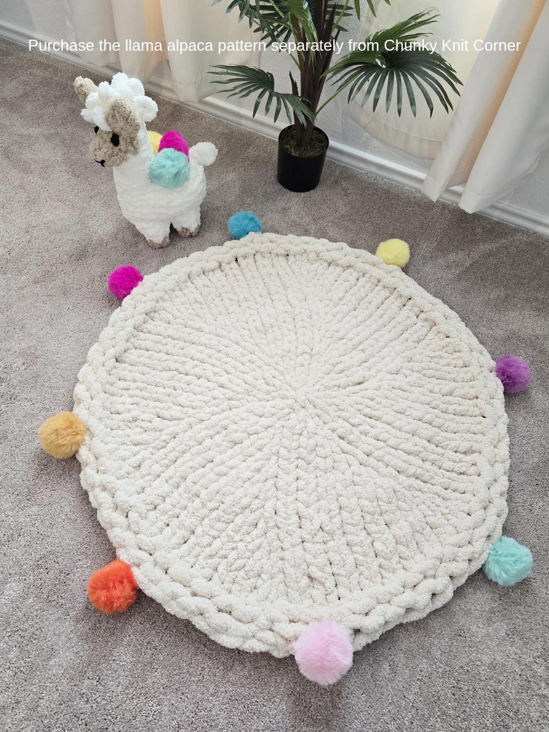 Handknit Round Baby Play Mat Pattern With Video Tutorial - Etsy