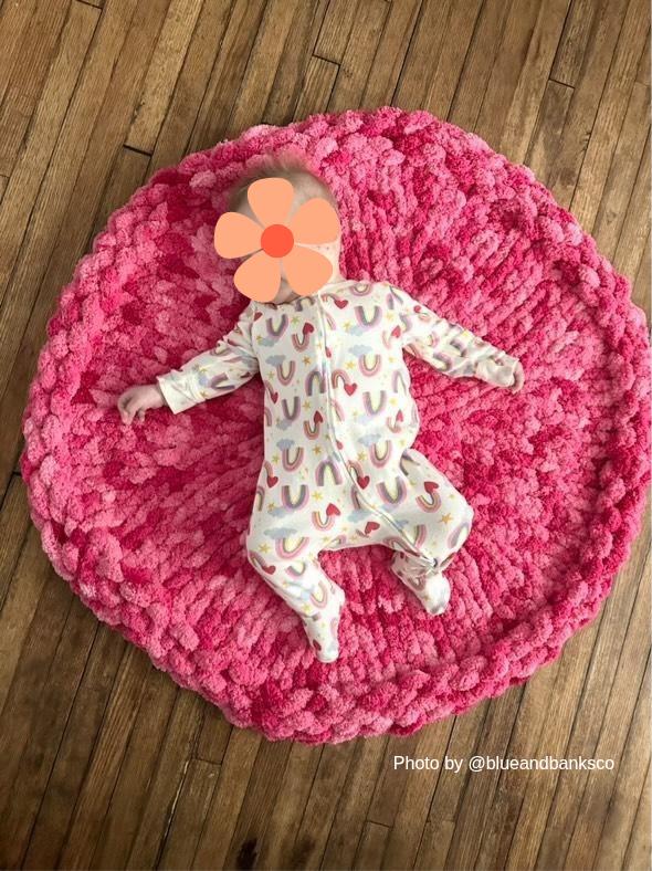 Handknit Round Baby Play Mat Pattern With Video Tutorial - Etsy