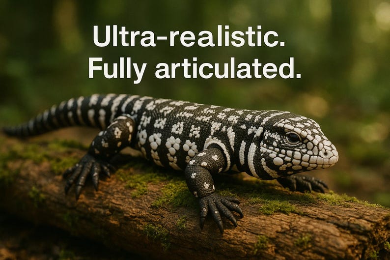 Ultra Realistic Articulated Tegu Monitor - Etsy