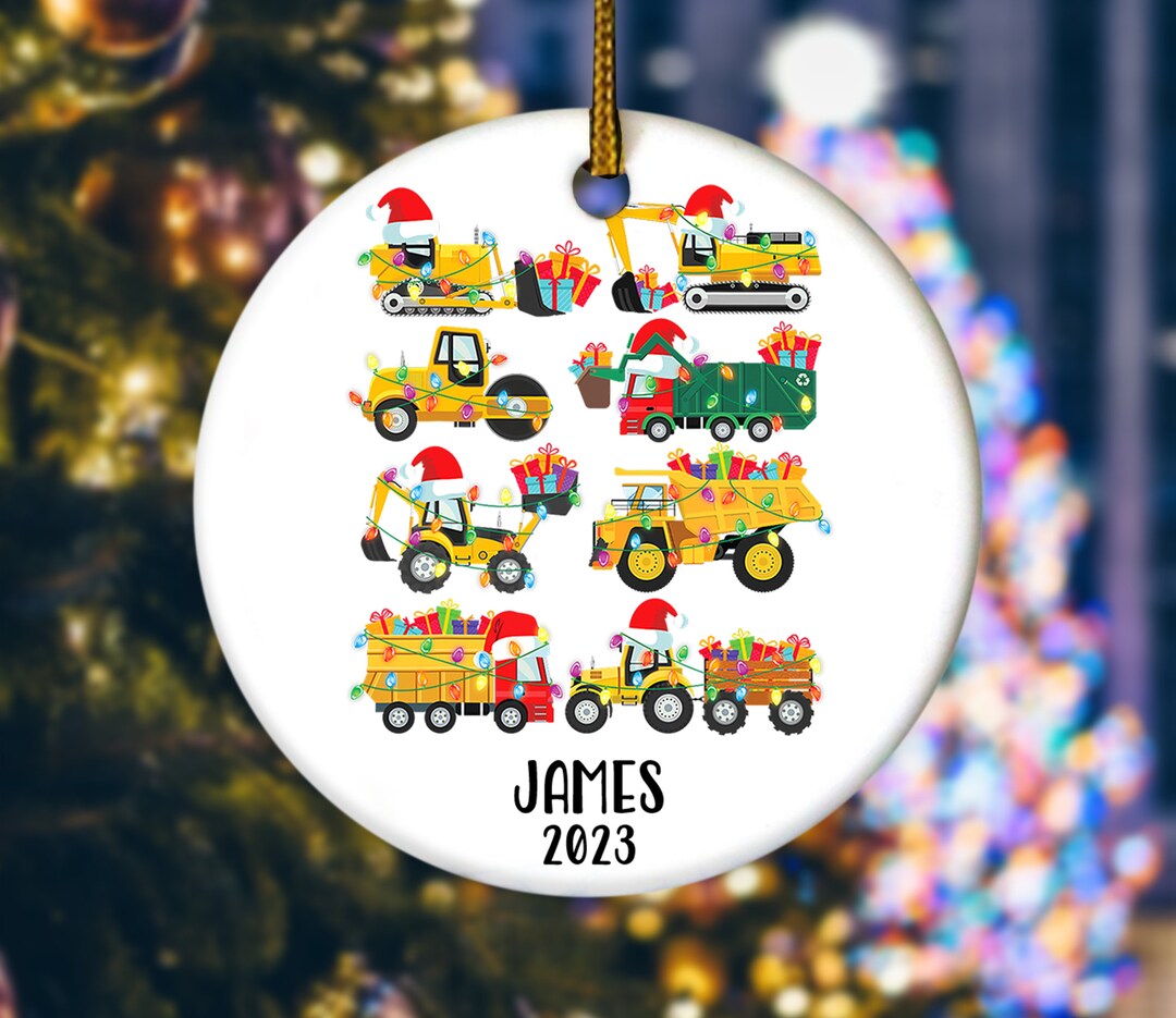 Excavator Christmas Ornaments Personalized Excavator - Etsy