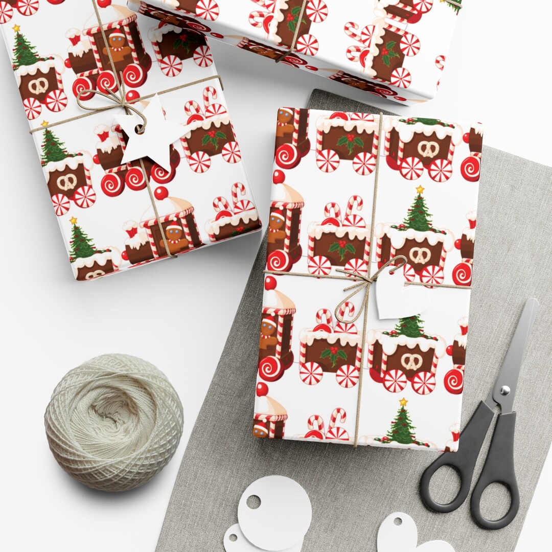 Gingerbread Man Wrapping Paper Xmas Cute Christmas Wrapping Paper - Etsy